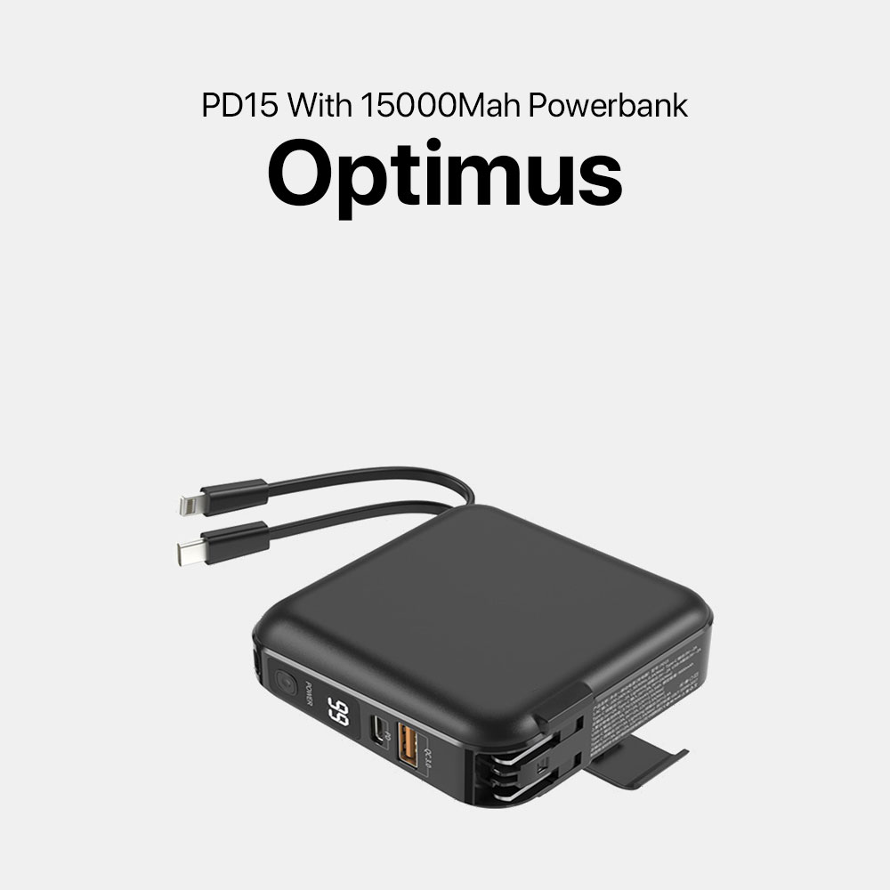 Optimus PD15 Wall Charger With Powerbank | Memoxpress Online