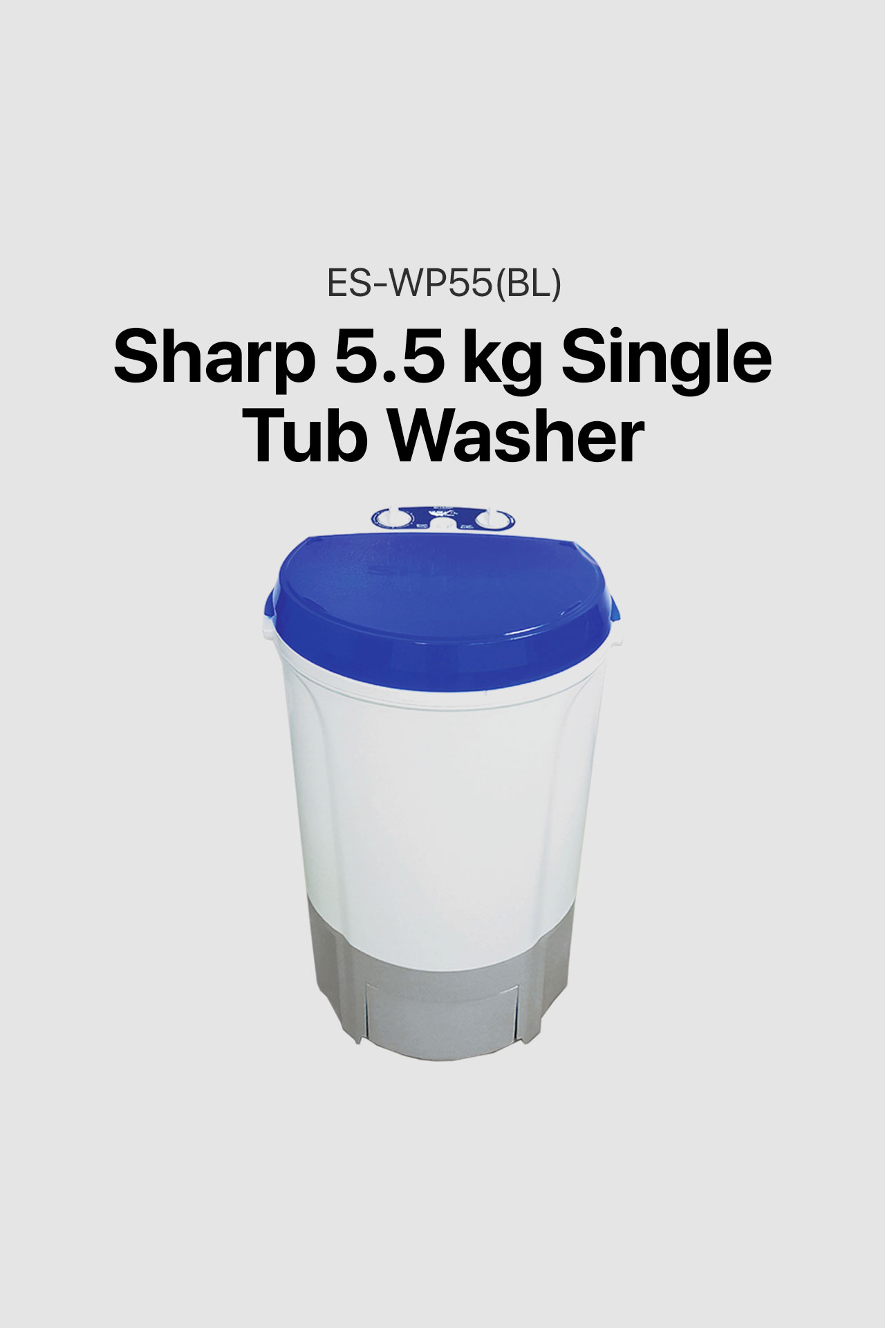 Sharp 5.5 kg Single Tub Washer (ES-WP55(BL)) | Memoxpress Online